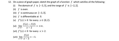 On A Piece Of Graph Paper Sketch The Graph Of A Chegg