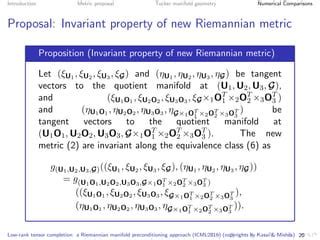 ICML Low Rank Tensor Completion A Riemannian Manifold Preconditioning Approach PPT