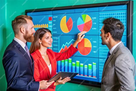 Collaborative Data Analysis In A Modern Office Environment Premium Ai Generated Image