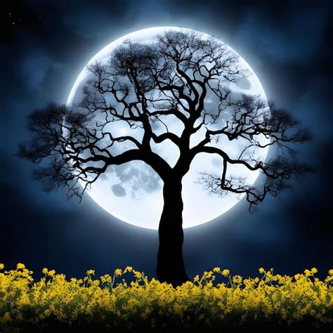 Moon Tree Scenery Images Free Download On Freepik