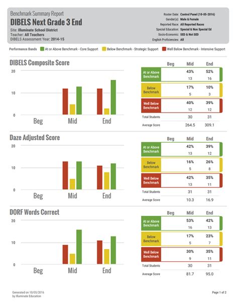 dibels benchmark summary illuminate education