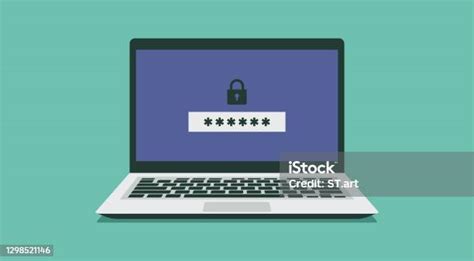 잠금 및 암호 보안 액세스 또는 확인 코드 알림이 있는 랩톱 컴퓨터 비밀번호에 대한 스톡 벡터 아트 및 기타 이미지 비밀번호 컴퓨터 모니터 자물쇠 Istock