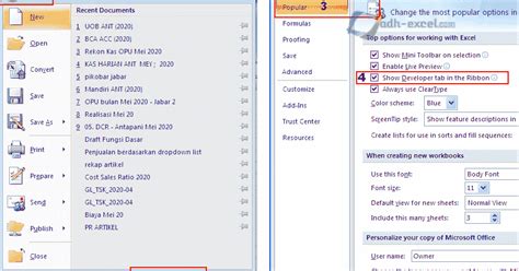 Cara Menampilkan Tab Developer Dalam Menu Microsoft Excel Belajar Excel