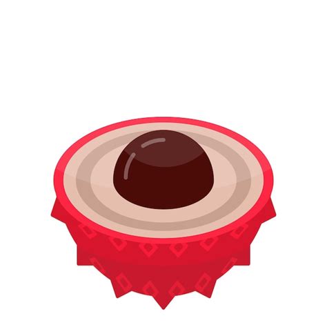 절반 라이치 아이콘 흰색 배경에 고립 된 웹 디자인을 위한 절반 라이치 벡터 아이콘의 아이소메트릭 프리미엄 벡터