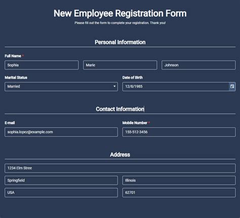 New Employee Registration Form