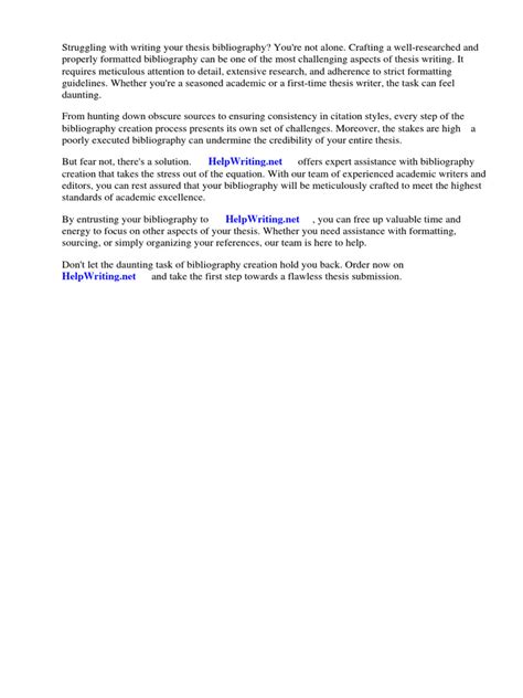 Bibliography Sample Thesis Pdf