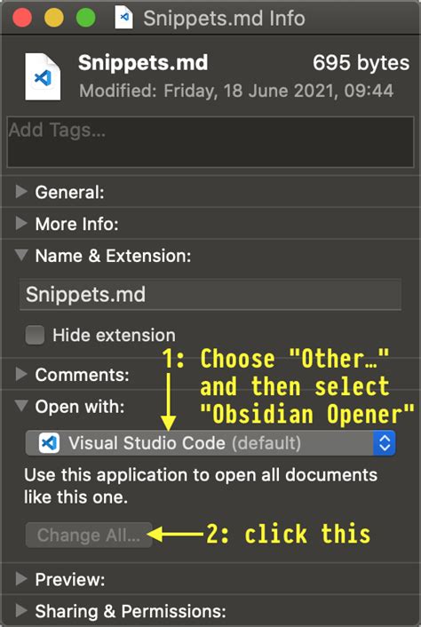make obsidian a default app for markdown files on macos share
