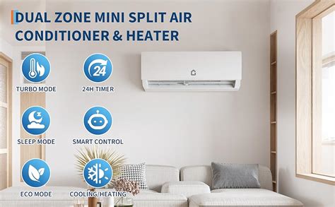 20k Btu Dual Zone Mini Split Ac With 9k9k Indoor Units