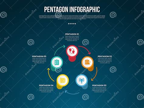 Pentagon Base Shape Template Infographic With Creative Pentagon Base On Circle Connection