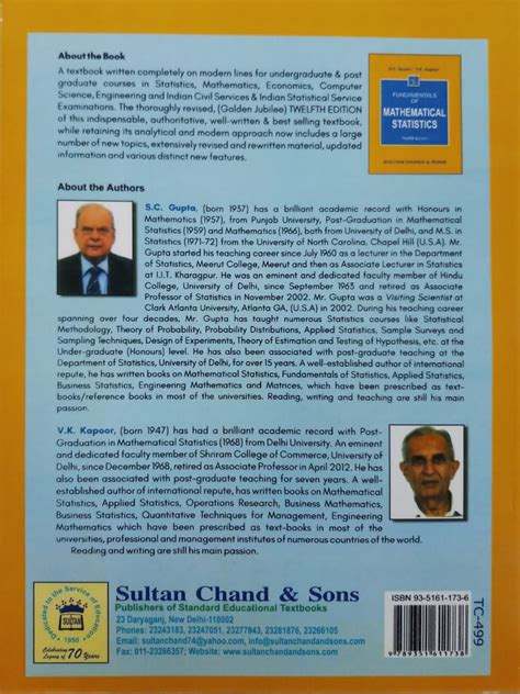 Fundamentals Of Mathematical Statistics 12 Edition Latest Wishallbook