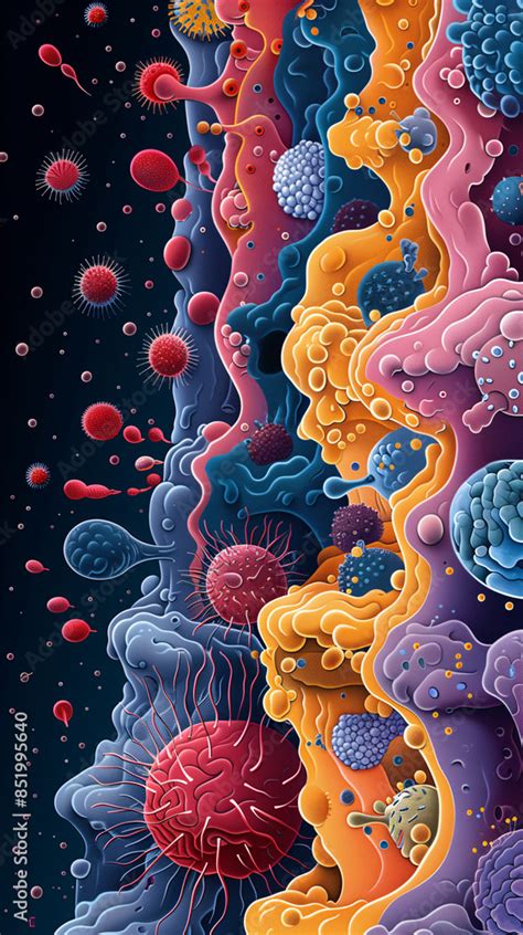 Cross Sectional View Of Sensory Cells In The Skin Highlighting The