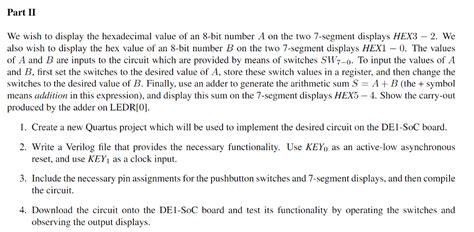 Part Ii We Wish To Display The Hexadecimal Value Of Chegg Com
