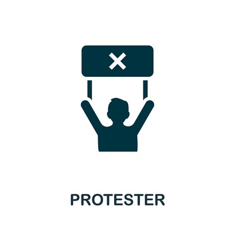 Protester Icon Monochrome Simple Element From Civil Rights Collection