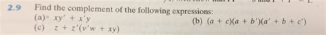 Solved Find The Complement Of The Following Expressions