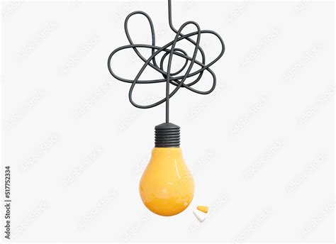 3d Light Bulb With Tangled Wire Problem And Solution Idea Creativity To Solve Problem Messy