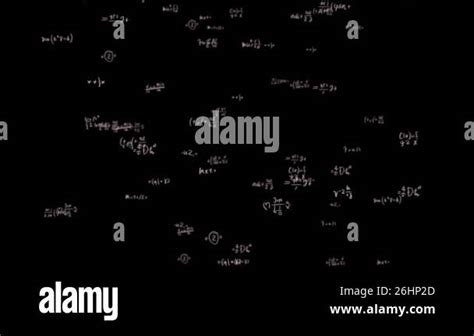 A Looping View Of Complicated Random Math Formulas Fly Past The Camera