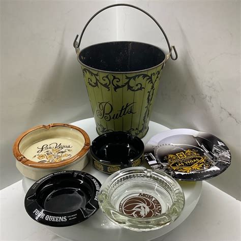 Other Vintage Butts Bucket And Five Ashtrays Poshmark