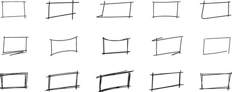 Doodle Handdrawn Rectangles Collection Of Pencil Or Pen Sketch
