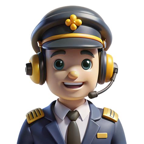 Gorgeous Standout Pilot Wearing A Uniform And Headset No Background