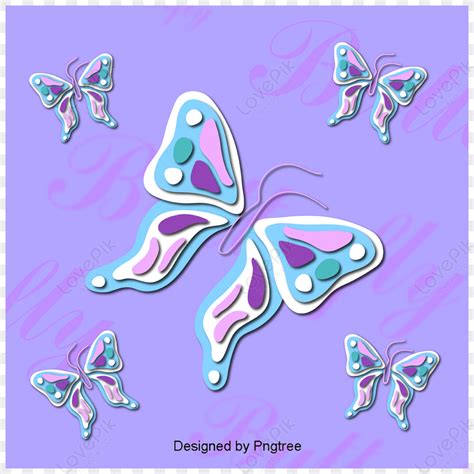 아름다운 만화 귀여운 자유형 아름다운 나비 날개 납작한 장식 Png 일러스트 무료 다운로드 Lovepik