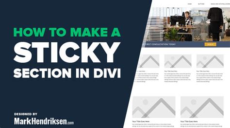 how to make a sticky section in divi