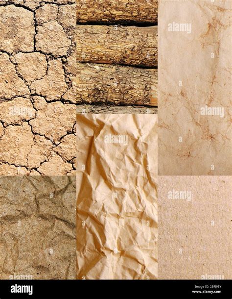 Assortment Of Different Textures In Collage Mix Of Textures As
