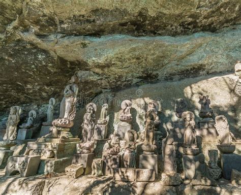 Mount Nokogiri Nokogiriyama Cave With Some Of The 1500 Arhat Or Rakan