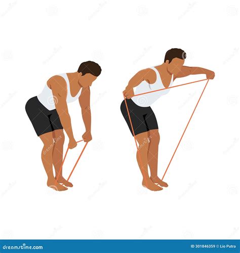 Man Doing Banded Reverse Lateral Fly Exercise Vector Illustration 296235010