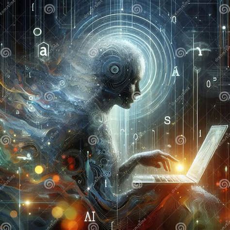 Abstract Ai Accelerating Workflow For Office Workers Futuristic Depictions Of Artificial