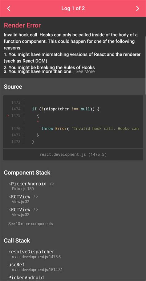 Invalid Hook Call When Using Picker On Android · Issue 424 · React