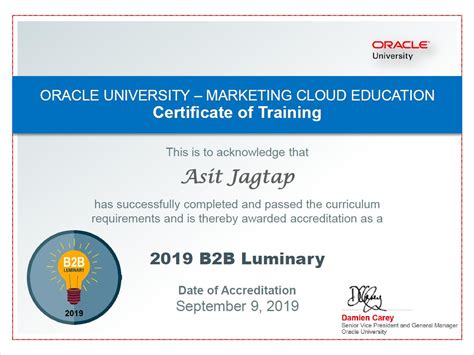 Asit Jagtap On Linkedin Oracleuniversity B2b Luminary