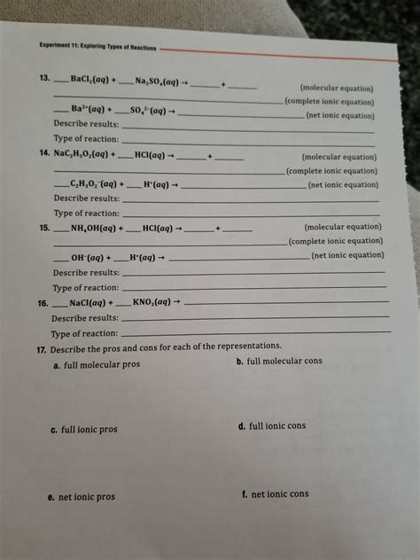 Solved Molecular Equation Complete Ionic Equation Net