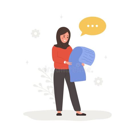 User Manual Concept Female Character With Guide Instruction Stock Vector Illustration Of