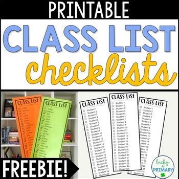 Class List Organization Editable Checklist Printable By Lucky In Primary