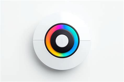 Premium Photo Abstract High Tech Multicolor Button On White Background Generative AI