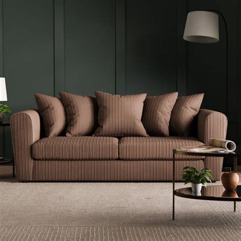 Dunelm Blake Jumbo Cord 3 Seater Sofa Brown Shopstyle