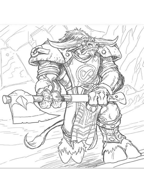 Tauren World Of Warcraft Coloring Page