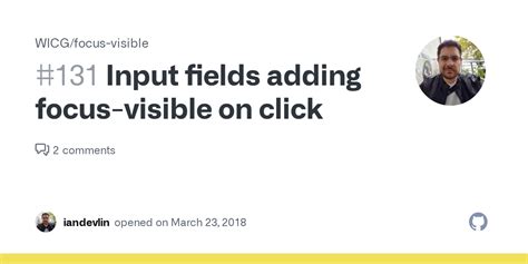 Input Fields Adding Focus Visible On Click · Issue 131 · Wicgfocus