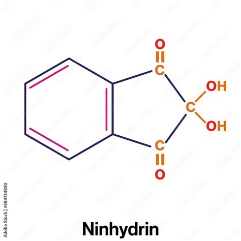 Ninhydrin Chemical Structure Detailed Vector Illustration Of Organic