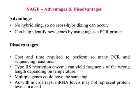 Sage Serial Analysis Of Gene Expression Pptx Biological Sciences Science