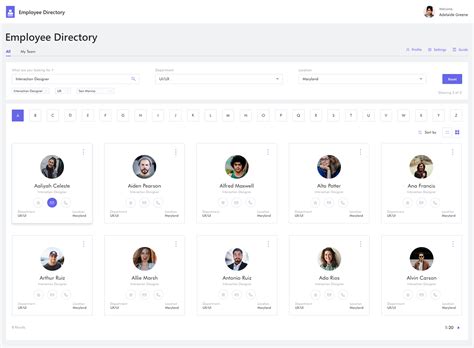 Employeedirectory Ui Behance