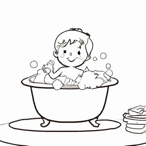 Menino Tomando Banho Desenhos Para Imprimir E Colorir De Forma Divertida