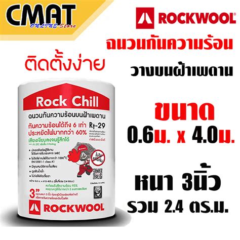 กรุณาสั่ง 1แพ๊คต่อ 1คำสั่งซื้อ ฉนวนกันความร้อนบนฝ้าเพดาน Rockwool รุ่น Rock Chill หนา3นิ้ว