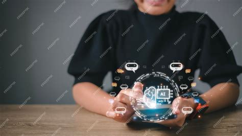 컴퓨터 스마트 지능에서 챗봇을 사용하는 사업가 Ai Chat Gpt Openai가 개발한 Ai 인공 지능과 채팅 온라인