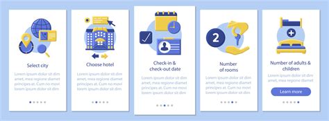 Trip Planning Onboarding Mobile App Page Screen Vector Template Hotel