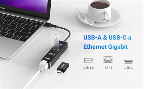 Adattatore Atolla Hub Usb Porte Usb Superspeed Trasmissione Dati E Adattatore Ethernet