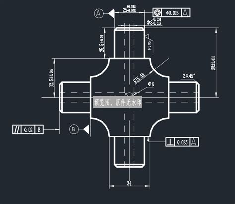 传动用十字轴设计cad图纸 Autocad 2013 模型图纸下载 懒石网