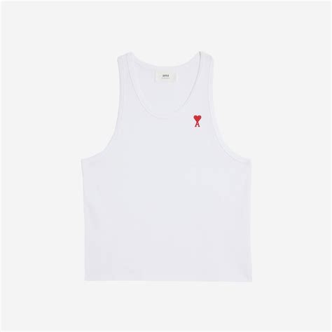 아미 스몰 하트 로고 탱크탑 화이트 Ami Kream