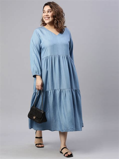 Plus Size Denim Dresses Womens Plus Size Denim Dress The Pink Moon