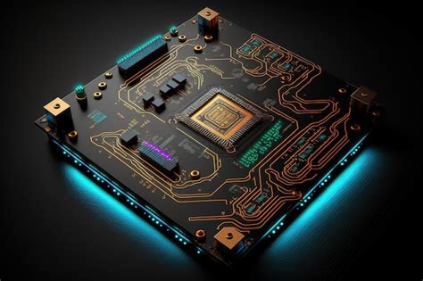 Premium AI Image A Microchip Circuit Interior Of A Computer